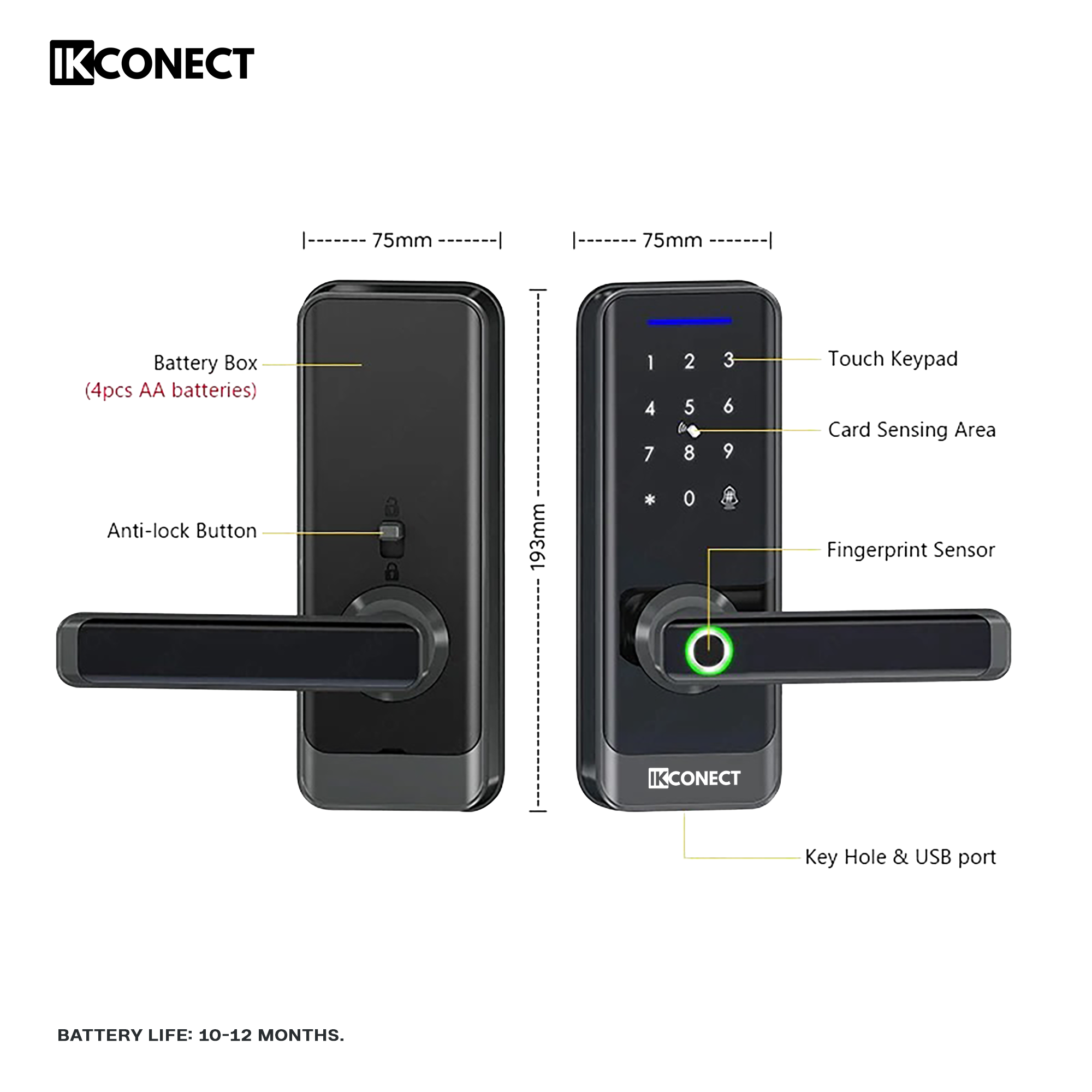 Smart Key Safes & Locks: IK-PL2 Wi-Fi Security PRO Door Lock